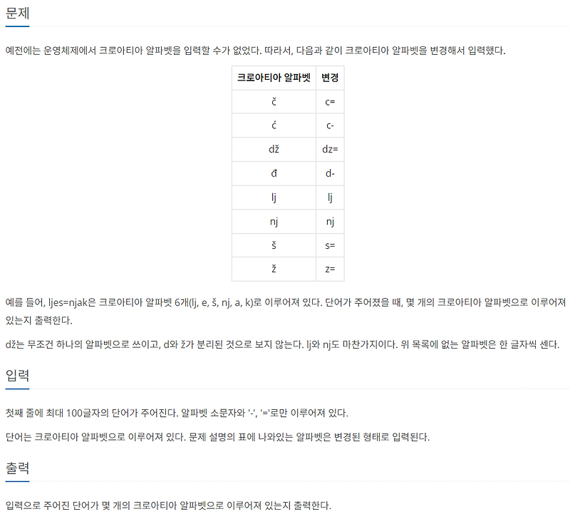 [백준][java][2941][크로아티아 알파벳]
