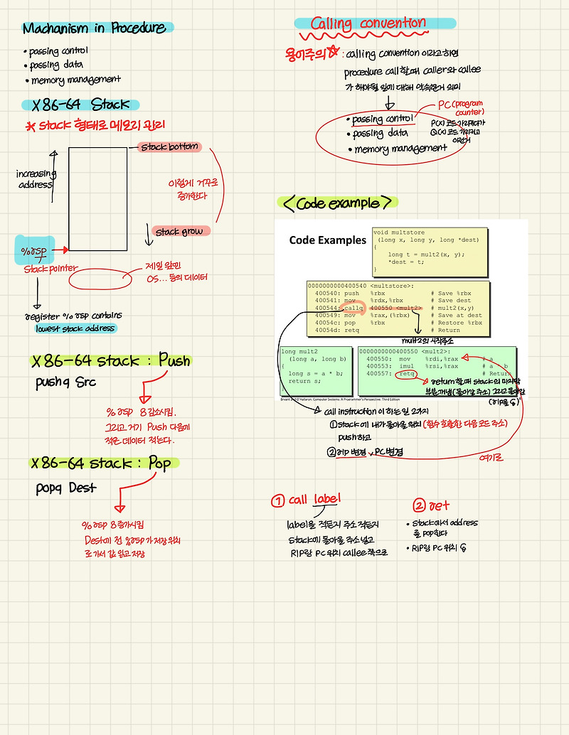 [시프 수업정리] Machine-level programming 3: procedure