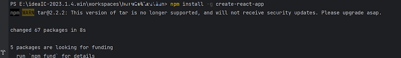 [intellij+windows+react] npm install -g create-react-app시 문제 해결방법