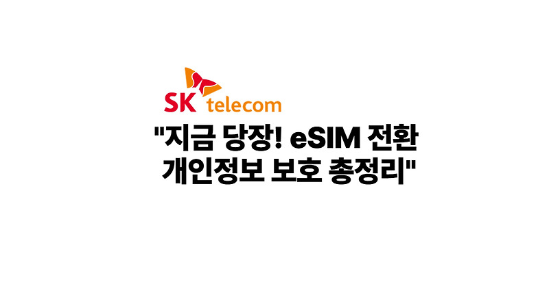 SKT 개인정보 유출, eSIM 교체? 추가 보호 방법까지 총정리