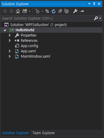 [1. WPF시작] 1-4) HELLO WORLD! 솔루션 속성 확인해 보기