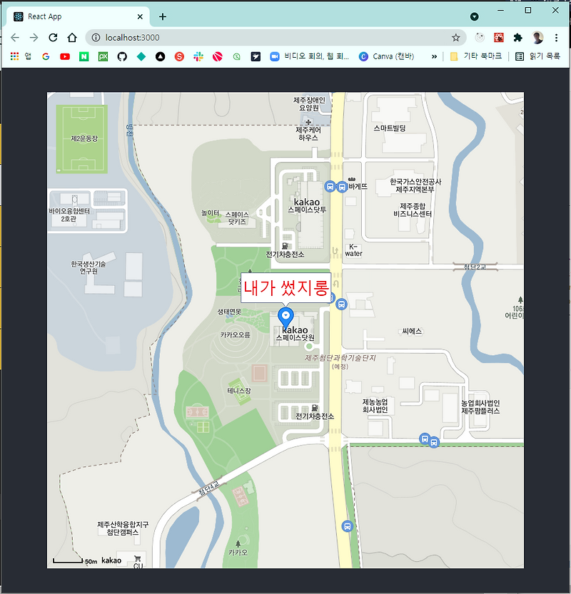 React에서 Kakao 지도 api 사용하기 - 지도에 표시하기