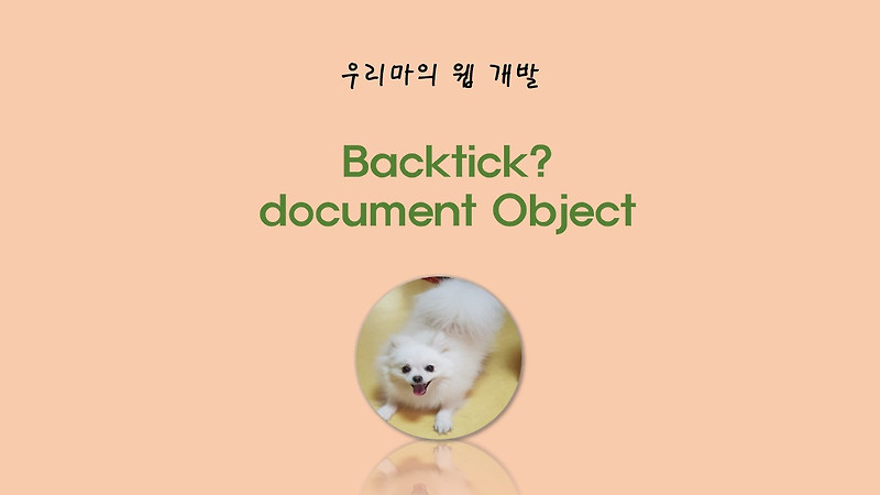 [JavaScript] BackTick(`) 과 document객체 쓸때 꿀팁