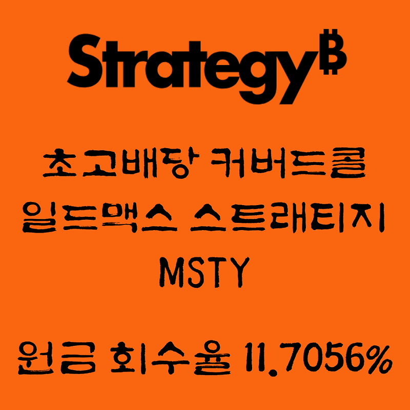 초고배당 커버드콜 일드맥스 스트래티지 옵션 인컴 전략 ETF (MSTY) 2025년 03월 배당금 입금 : 원금 회수율 11.7056%