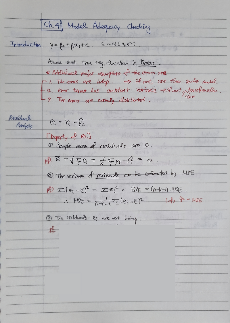 Ch.4 Model Adequacy Checking (1)