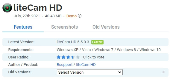 liteCam HD 무료 다운로드