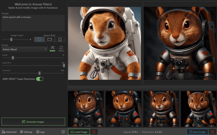 AMD제 프로세서에 최적화한 이미지 생성 AI "Amuse 2.0 Beta" 출시
