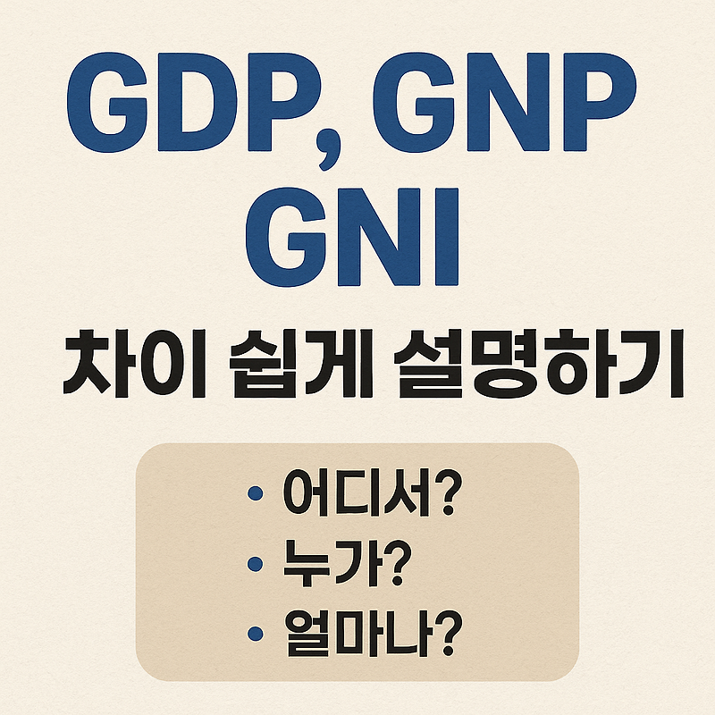 GDP, GNP, GNI 차이 쉽게 설명하기