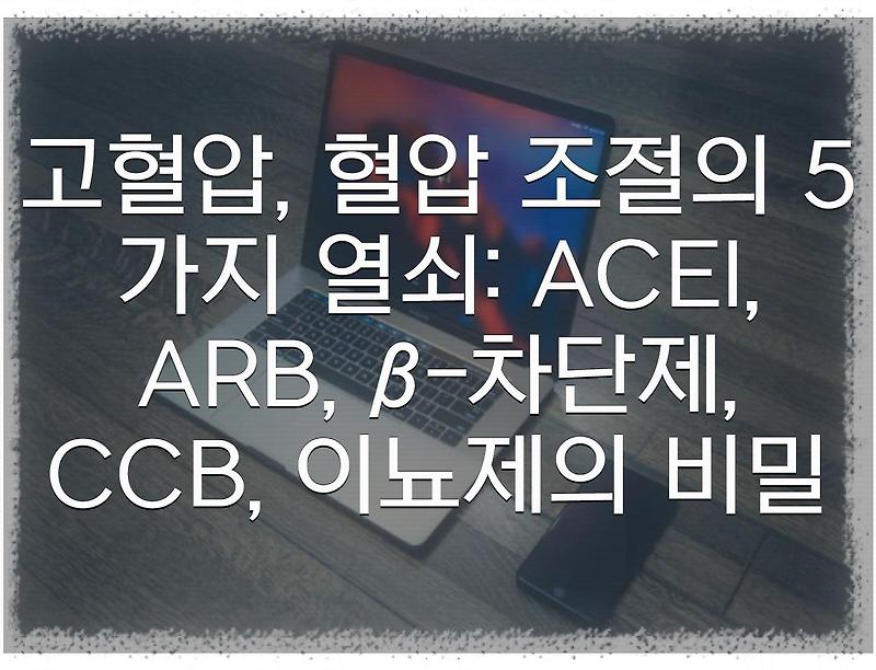 고혈압, 혈압 조절의 5가지 열쇠: ACEI, ARB, β-차단제, CCB, 이뇨제의 비밀