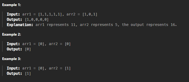 LeetCode : 1073. Adding Two Negabinary Numbers