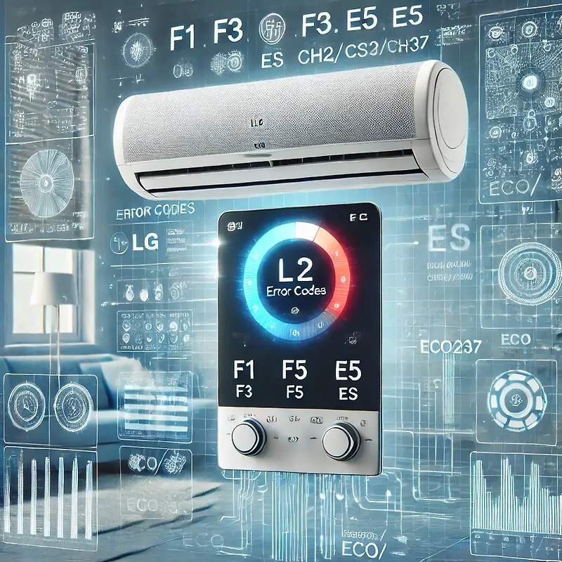 LG 엘지 에어컨 F1, F3, F5, UV, ES, CH237, ECO/나뭇잎 에러 코드 표시 원인 완벽 해결법 휘센