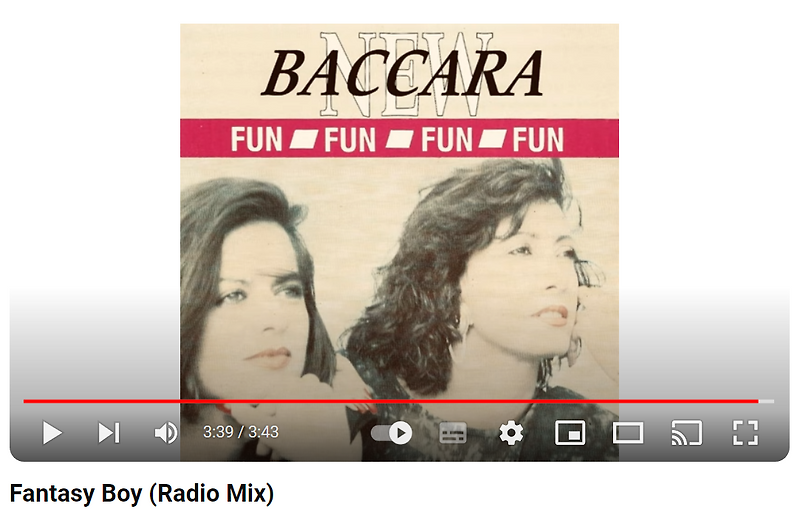 뉴 바카라(New Baccara) Fantasy Boy 80년대 유로댄스 듣기 가사 해석