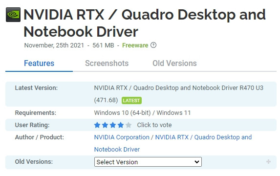 NVIDIA RTX / Quadro Desktop and Notebook Driver 무료 다운로드