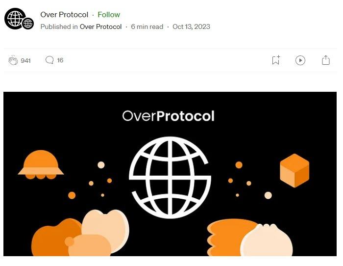오버프로토콜(Over Protocol), 국산 레이어1 코인 상장!
