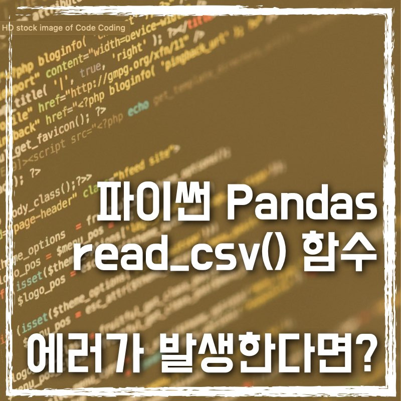 pandas 의 read_csv 함수 사용 시 에러가 발생한다면?