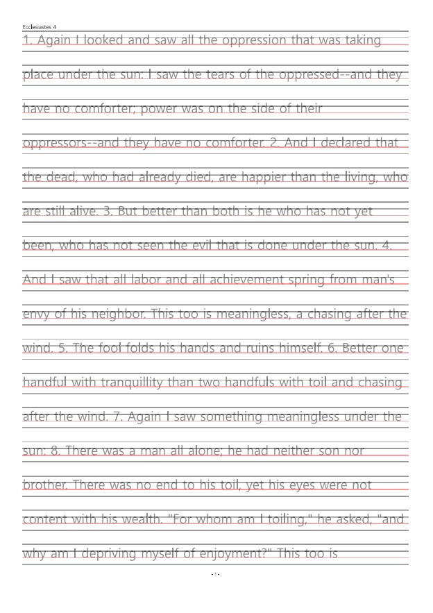 Ecclesiastes 4 Handwrite the Bible 전도서4장 영어성경필사 PDF
