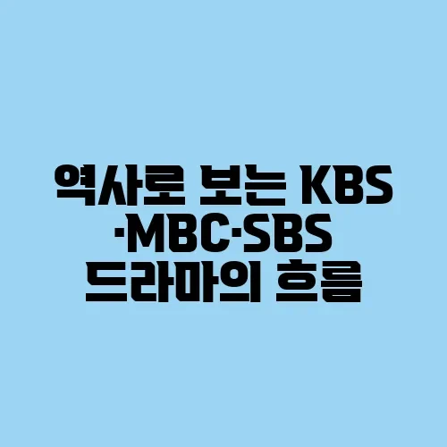 역사로 보는 KBS·MBC·SBS 드라마의 흐름