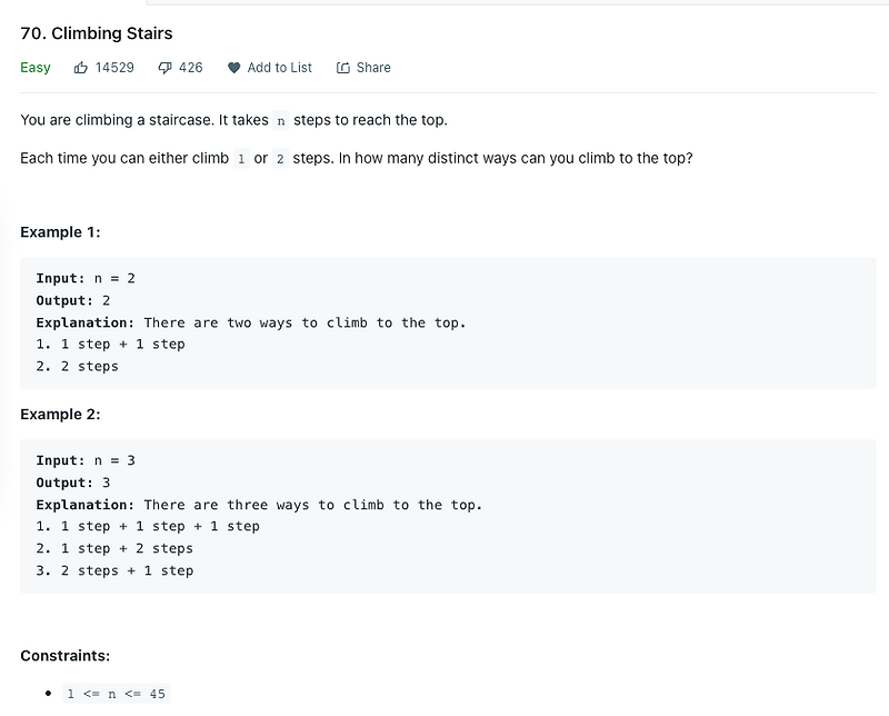 leetcode Climbing stairs :: bako94