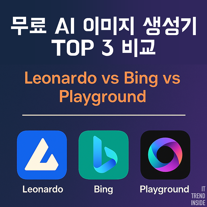🎨 무료 AI 이미지 생성기 TOP 3 비교: Leonardo vs Bing vs Playground