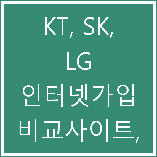 KT SK LG 인터넷가입 비교사이트 신규가입 방법 사기 유형