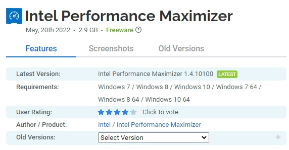 Intel Performance Maximizer 무료 다운로드
