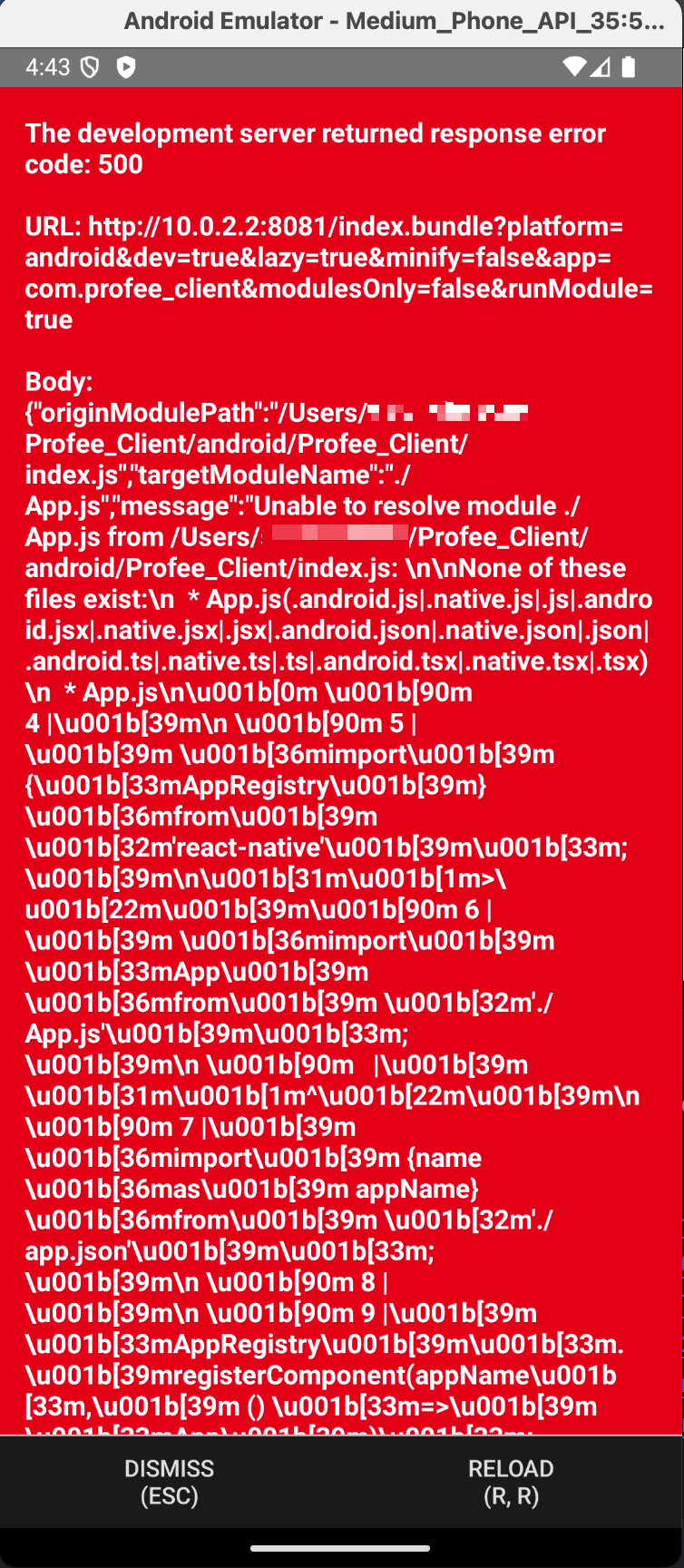 [RN] Error: Unable to resolve module ./App.js 오류 해결