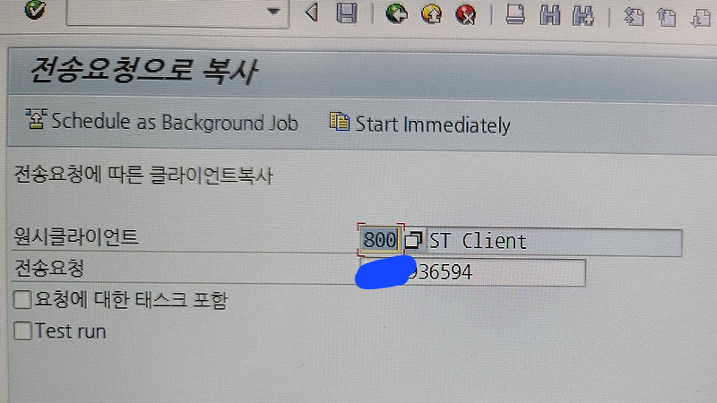 클라이언트 전송(client transport) t code : scc1 (img 셋팅 이관 등등)