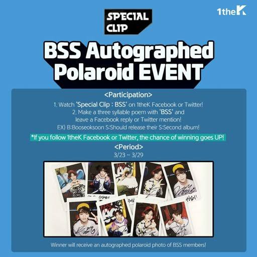 SEVENTEEN BSS (BooSeokSoon) Signed Photo Polaroid Event