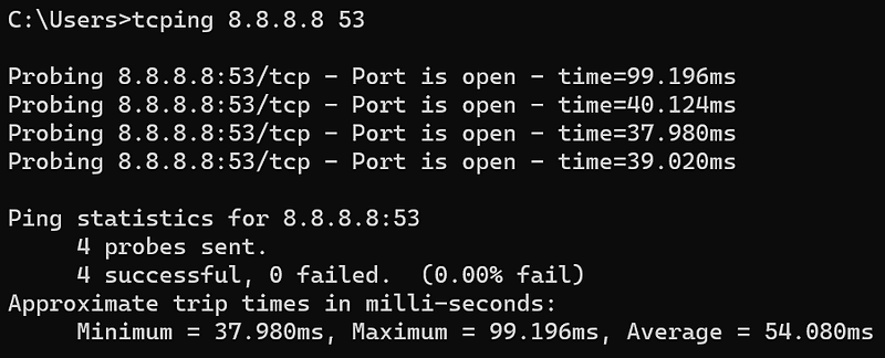 Windows에서 네트워크 통신 확인 (tcping, ping, tracert)