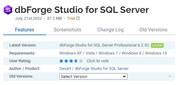 dbForge Studio for SQL Server 무료 다운로드