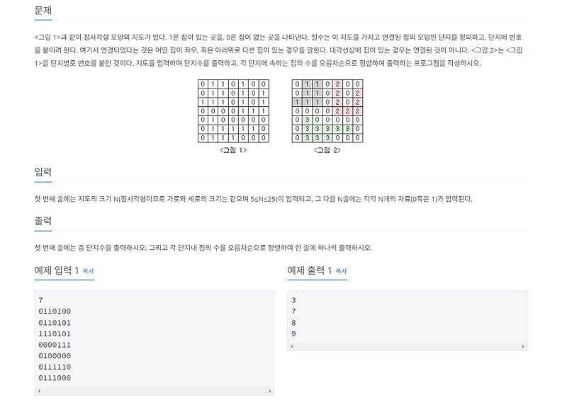 [백준] 2667. 단지번호붙이기 - python