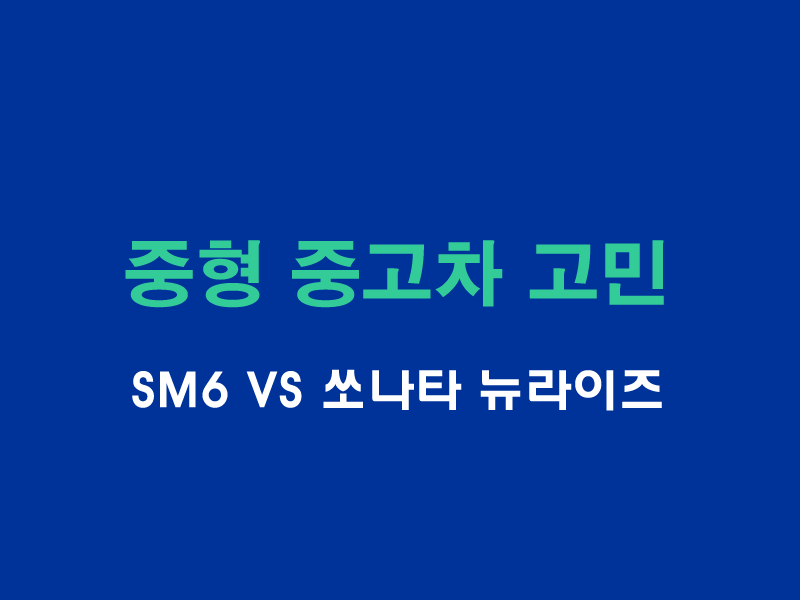 중형차 sm6 vs 쏘나타 뉴라이즈 중고차 고민 하신다면