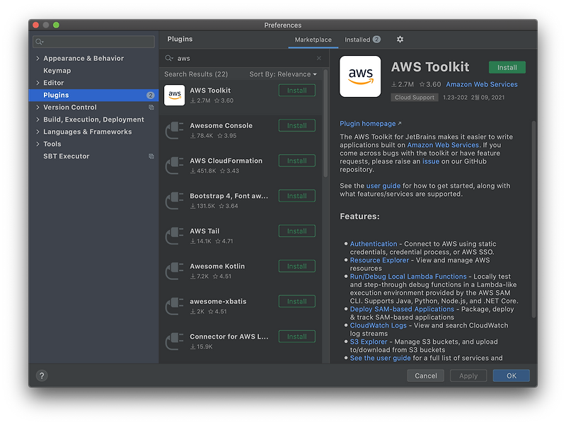 AWS Toolkit ( IntelliJ ) 으로 Lambda 로컬 테스트