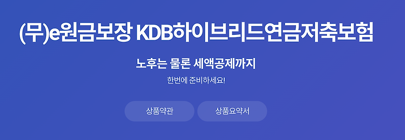 (무)e원금보장 KDB하이브리드연금저축보험, 나에게 맞는 보장은? 맞춤 설계 가이드