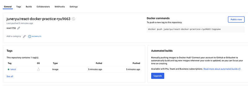 GitHub Actions + Docker + react