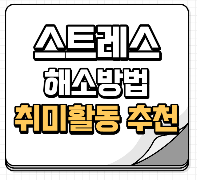 스트레스 해소법 취미활동 추천 가이드