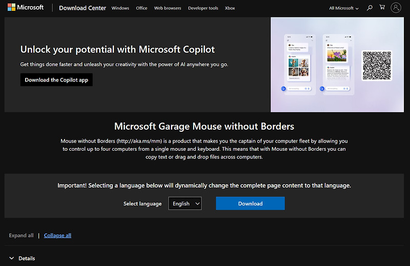 윈도우에서 키보드 마우스 공유하기 (Microsoft Garage Mouse without Borders)