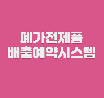 폐가전제품 배출예약시스템 (www.15990903.or.kr/)