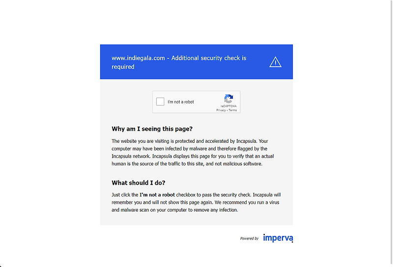 인디갈라 추가 보안 체크 - indiegala.com Additional security check is required