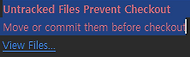 [Git] IntelliJ git/untracked files prevent checkout move or commit them before checkout 오류발생
