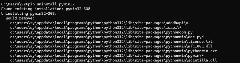 [에러] 파이썬 pywin32 no module named 'win32com' 고치는 법