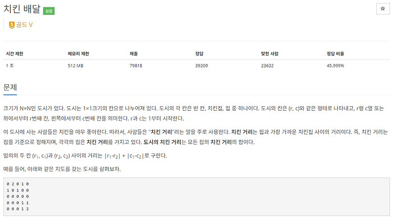 [백준 / Beakjoon] 15686번 치킨배달 - Python — 븟츠의 개발블로그