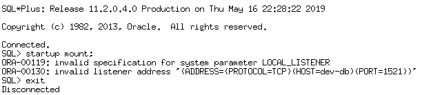 ORA-00119, ORA-00130 또는 ORA-21561 해결방법 :: 로운이의 지식 블로그