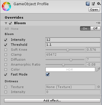Unity PostProcess Bloom 효과 코드제어