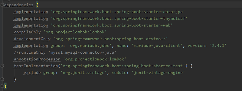 [spring boot]intellij gradle mariadb 연동