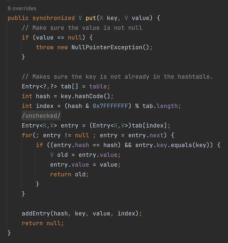 hashTable vs synchronizedMap vs ConcurrentHashMap