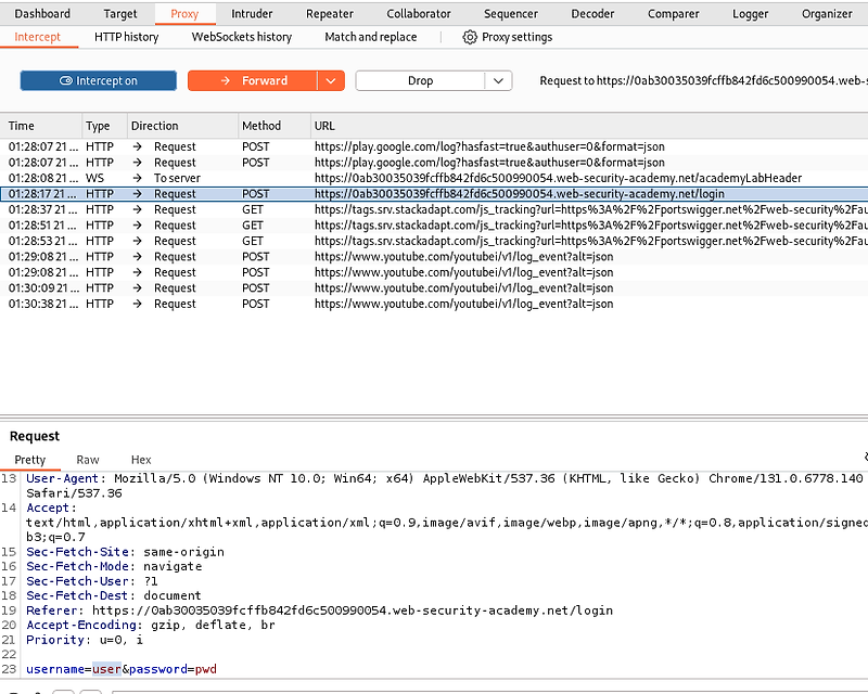 [웹해킹] Username enumeration via different responses - lab writeup