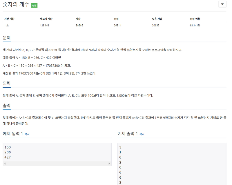 [백준_BOJ] 2577. 숫자의 개수 _ JAVA