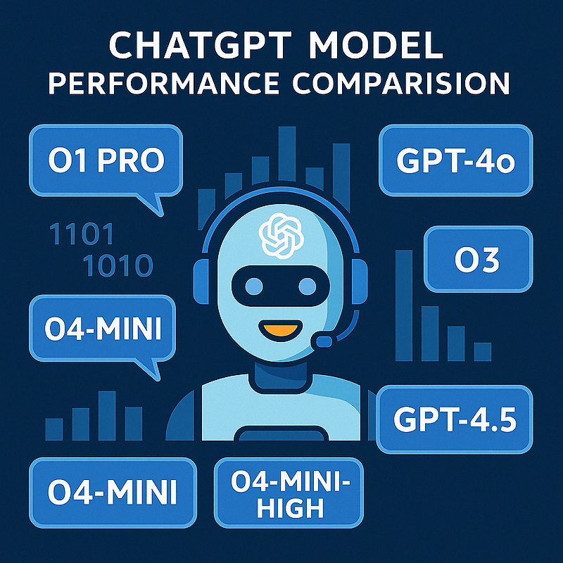 ChatGPT 모델 성능 비교: O1 Pro vs GPT-4o vs O3 vs O4-mini vs O4-mini-high vs ...