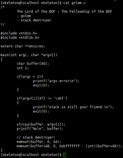 Level11 (skeleton -> golem) :: hacking_security